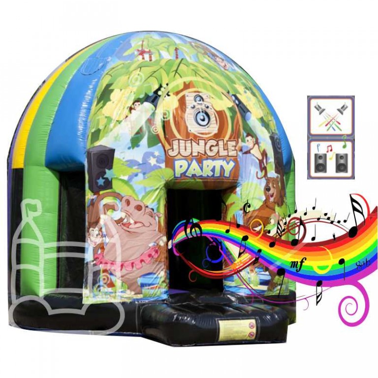 Springkussen Disco jungle 5×4meter - Springkussenverhuur Breda